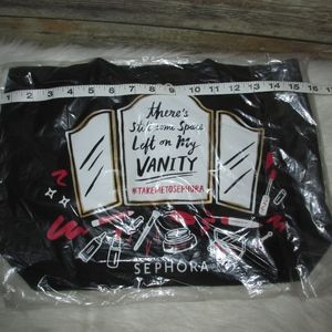 Sephora | Bags | Sephora Vanity Cosmetic Makeup Print Black Tote | Poshmark